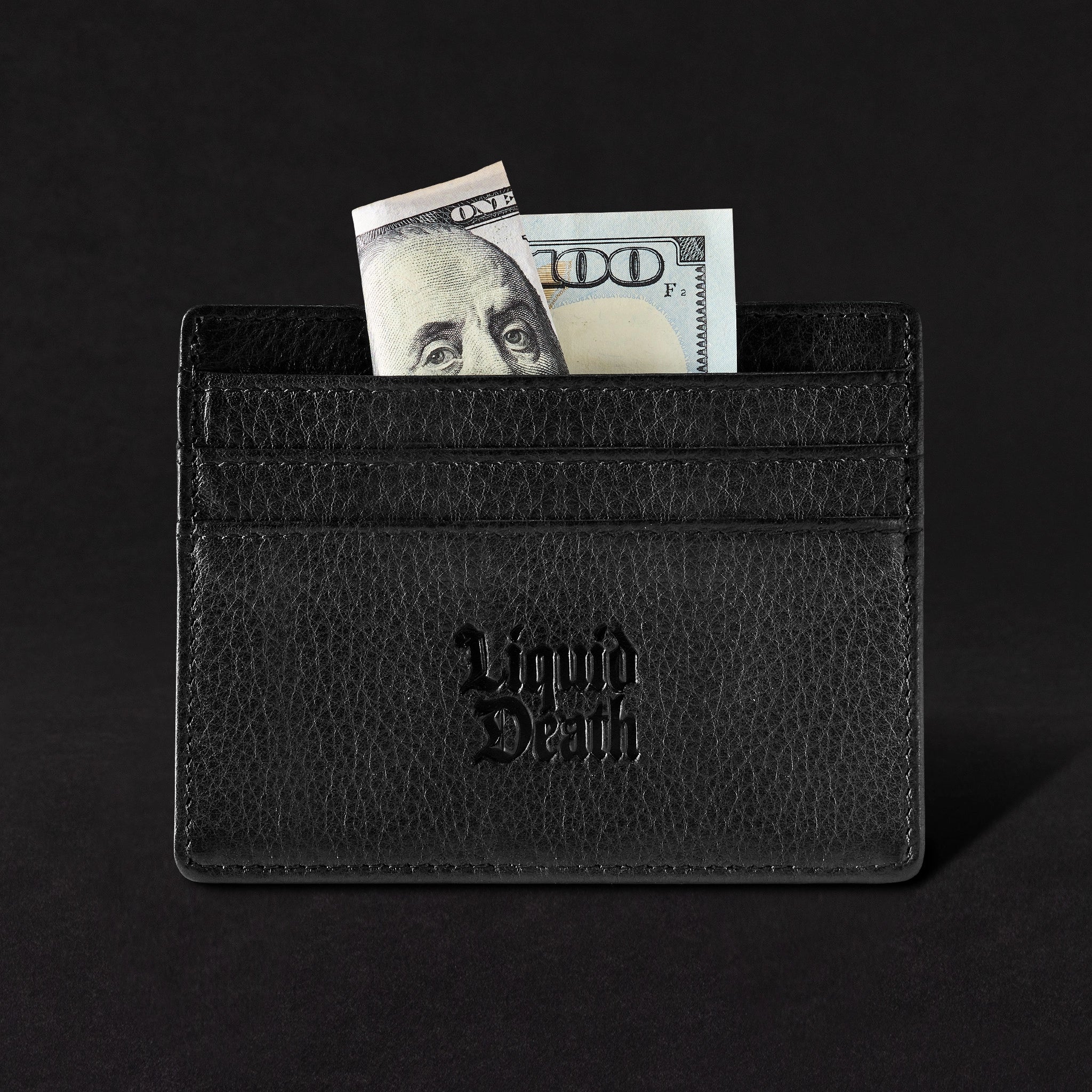 Leather Face Card Wallet – Liquid Death
